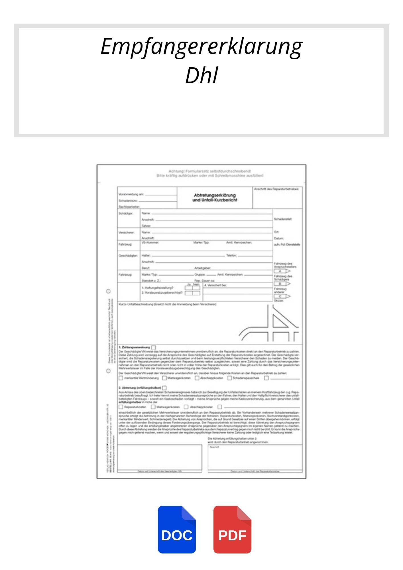 Empfängererklärung Dhl - WORD PDF